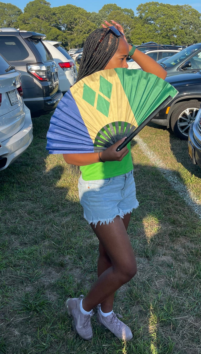 St. Vincent & The Grenadines Flag Fan – Hairoun Haircare